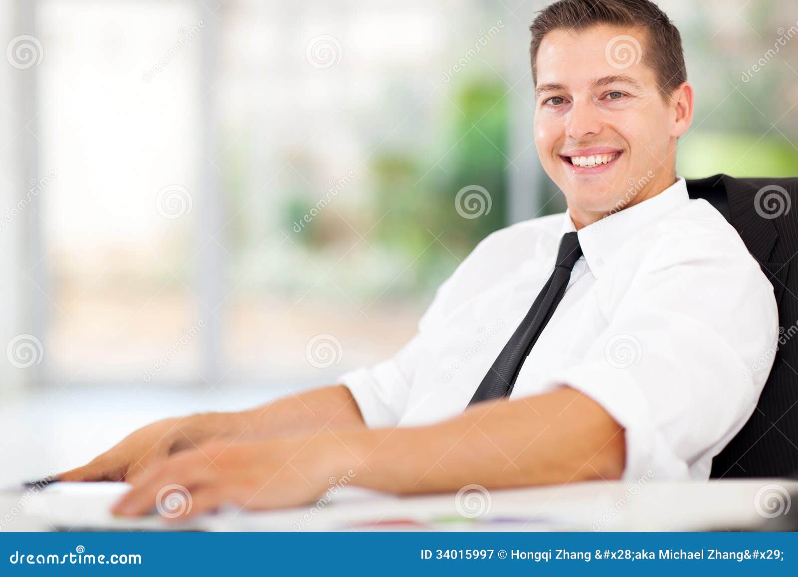 Relaxed office worker stock image. Image of collar, businessman - 34015997