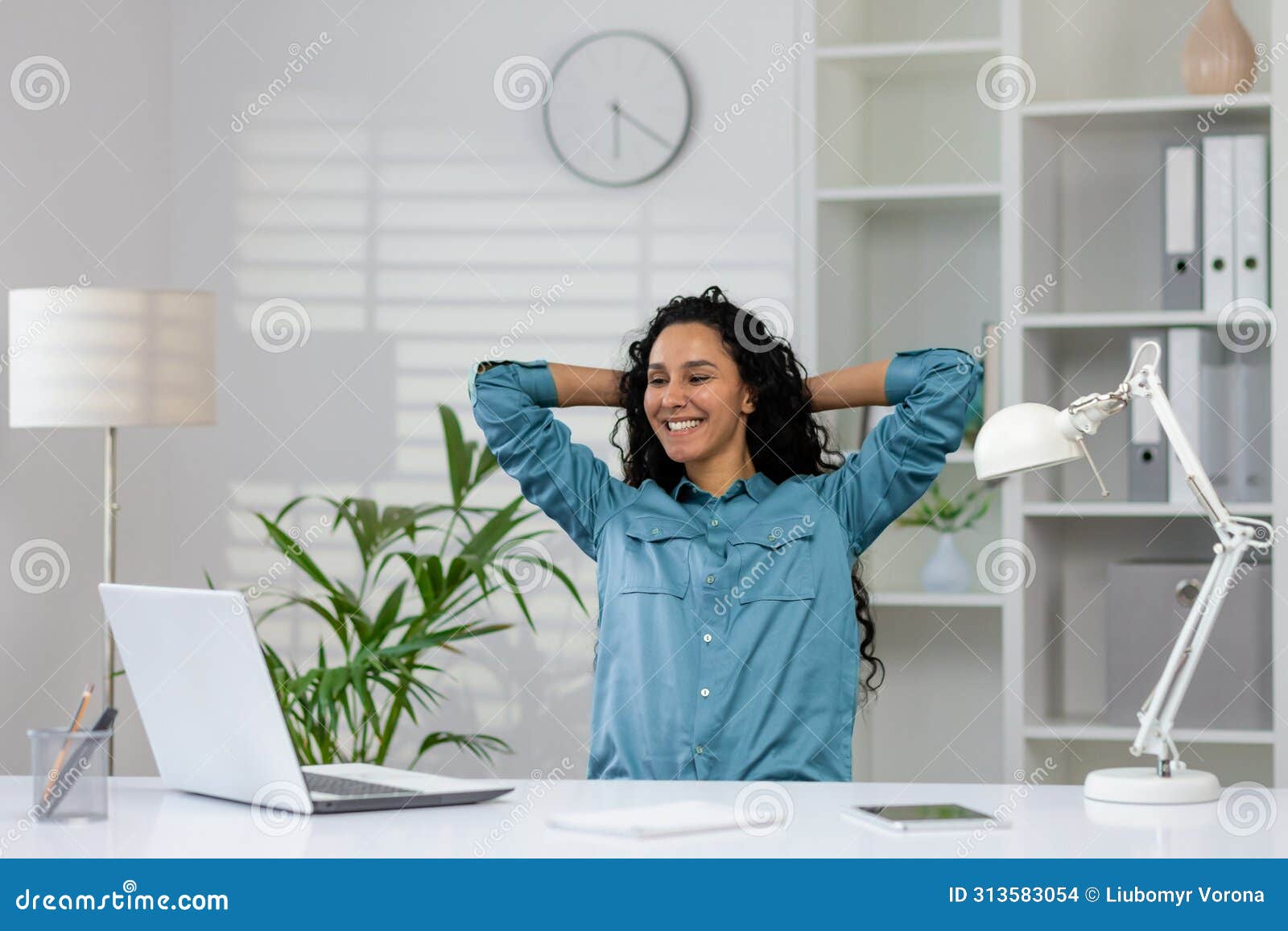 Relaxed Professional Taking a Break in a Modern Office Stock Photo ...