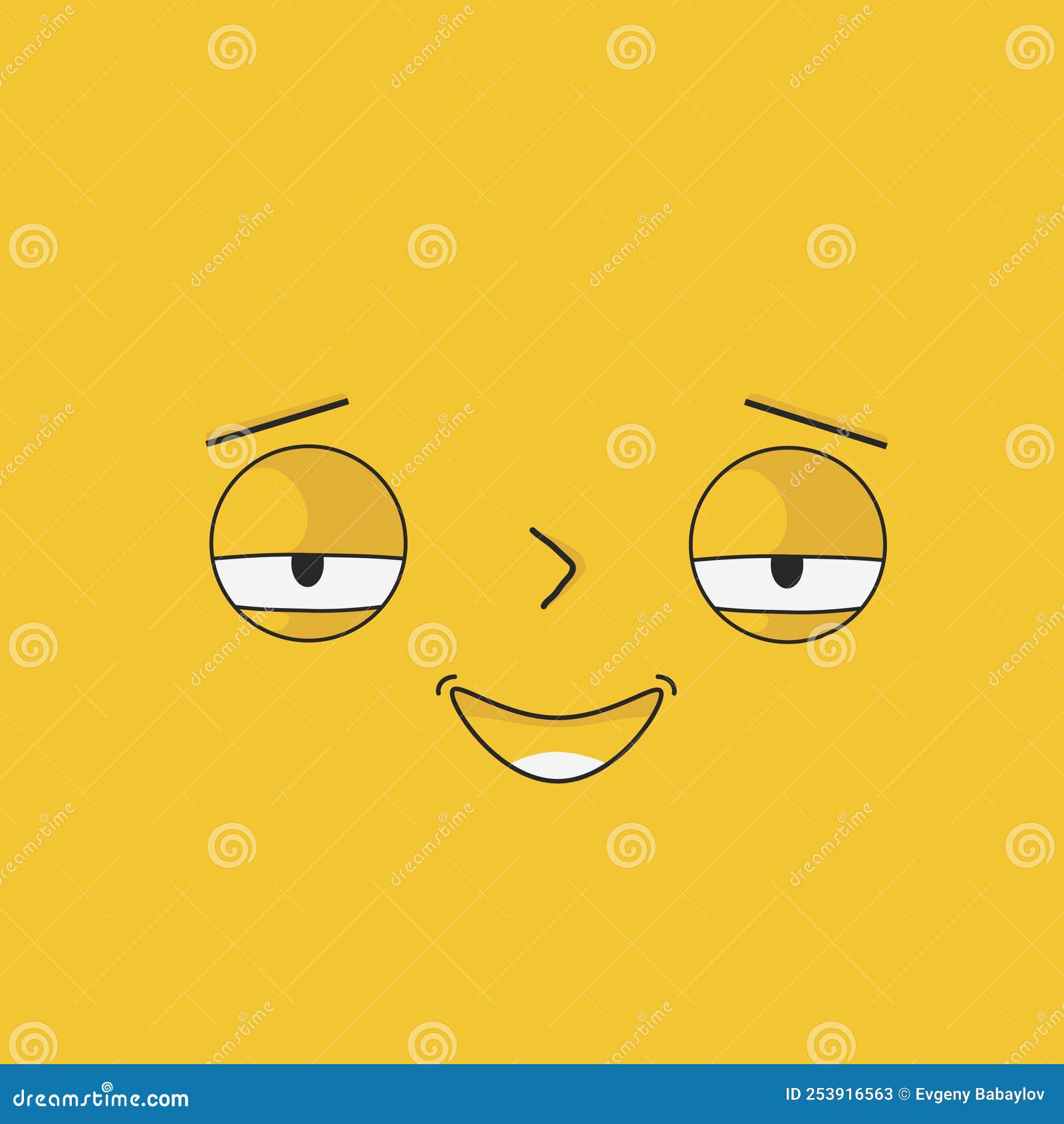 Relaxed, Serene Face with Expressive Emotions - Vector Stock Vector ...