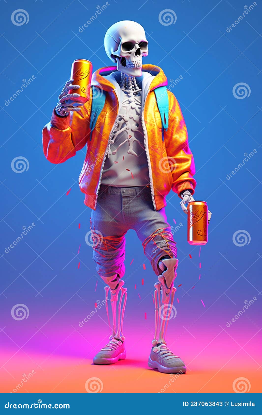 Skeleton with Glass of Light Beer. Stock Illustration - Illustration of ...