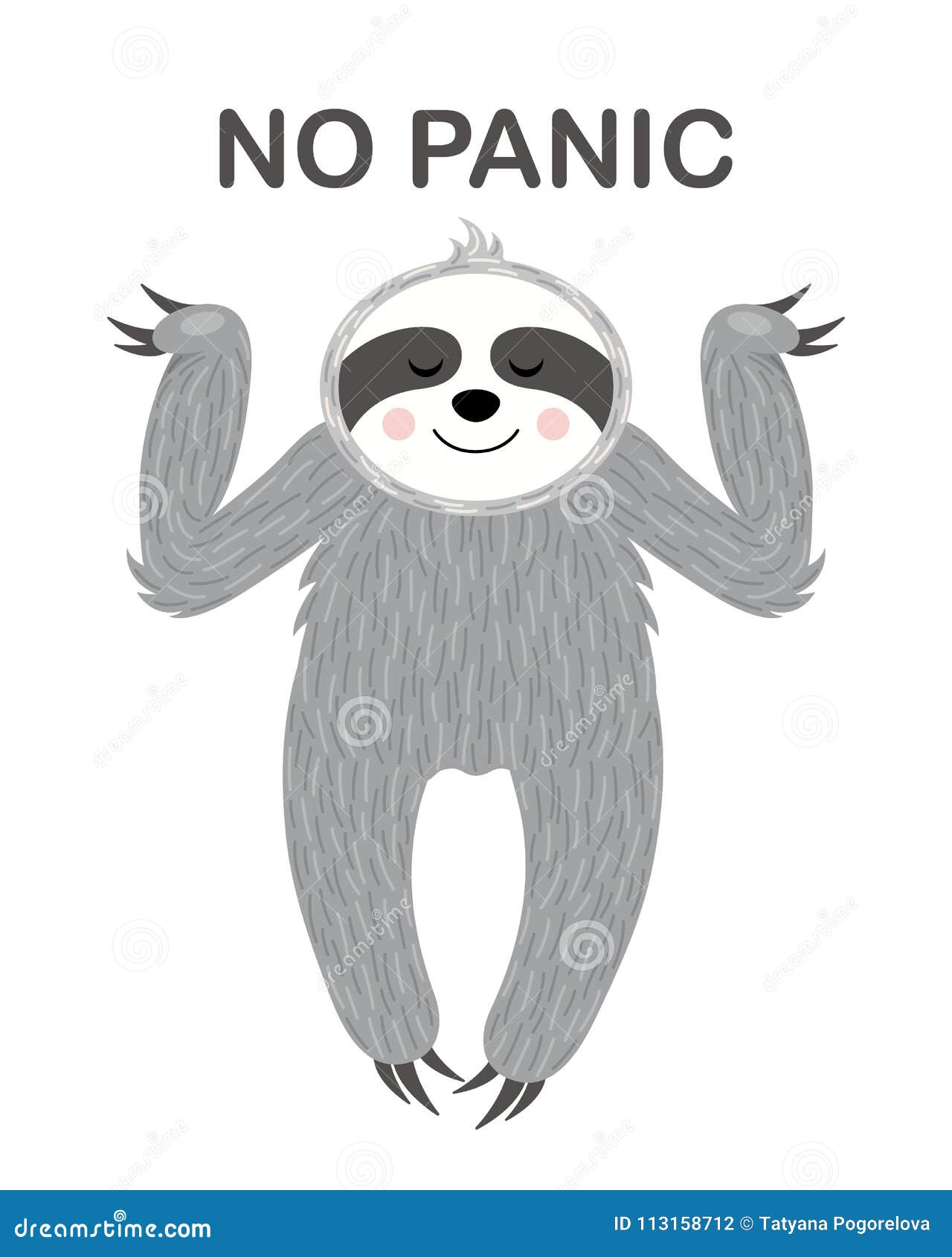 Relaxed Sloth. Vector Illustration. a Funny, Cute Poster Stock Vector ...