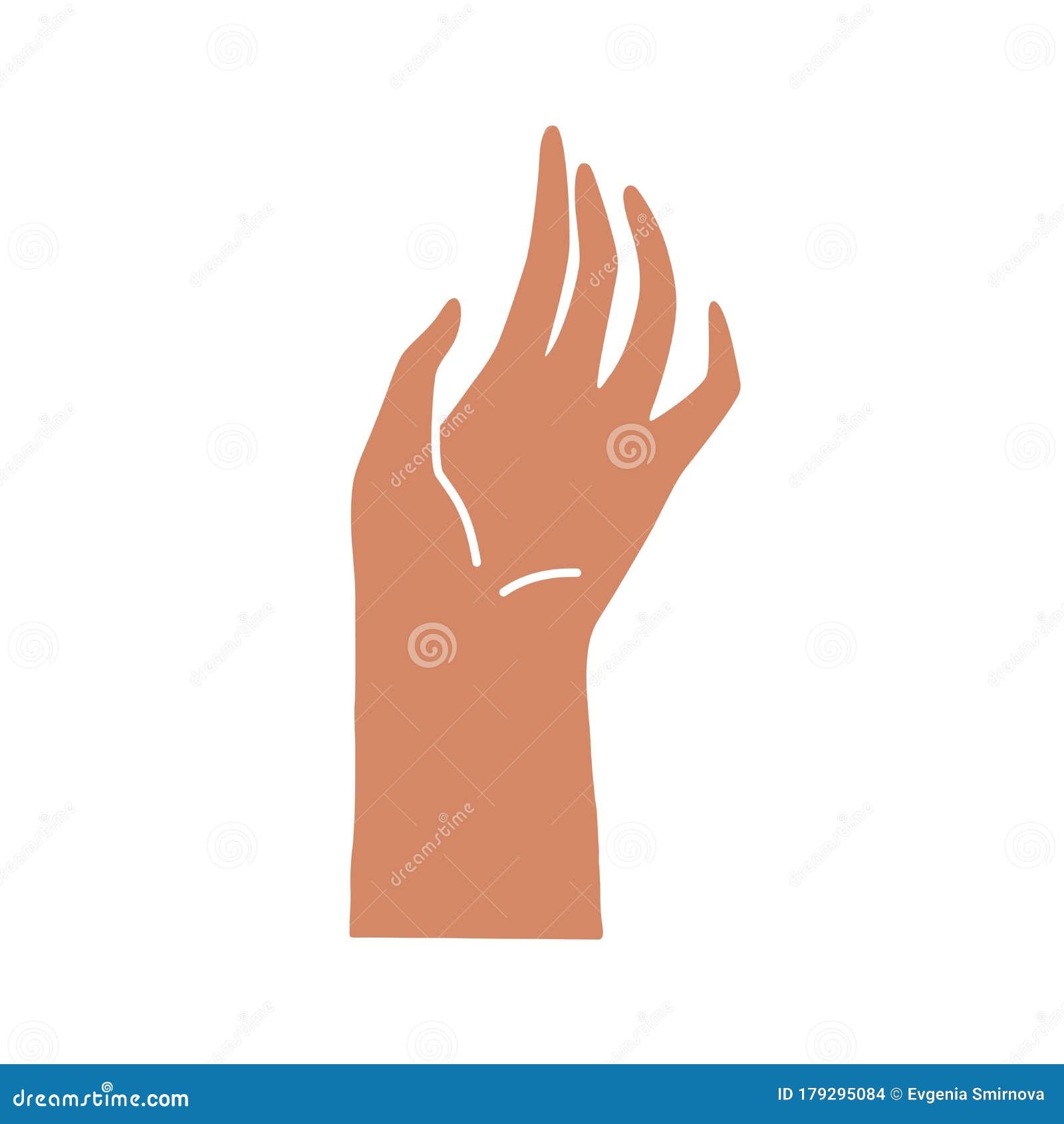 Relaxed Soft Palm Hand, Isolated Silhouette Vector. Graphic Element for ...