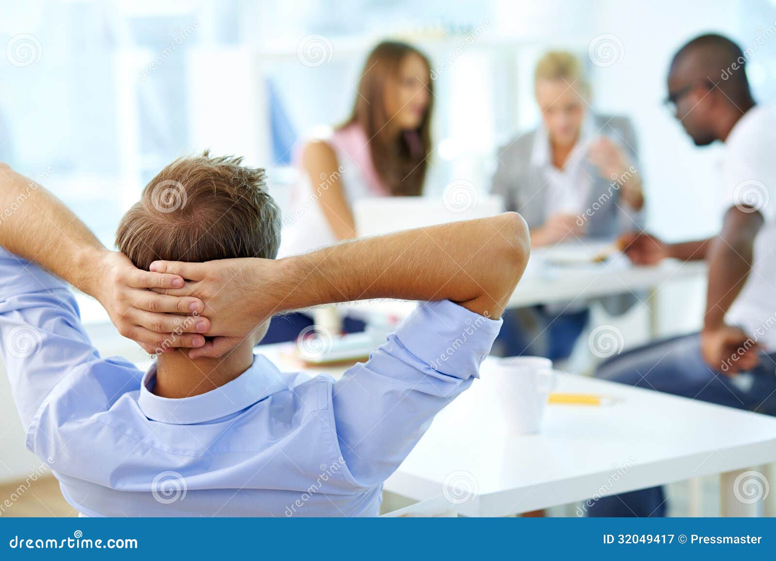 Relaxed teacher stock image. Image of academic, multiethnic - 32049417