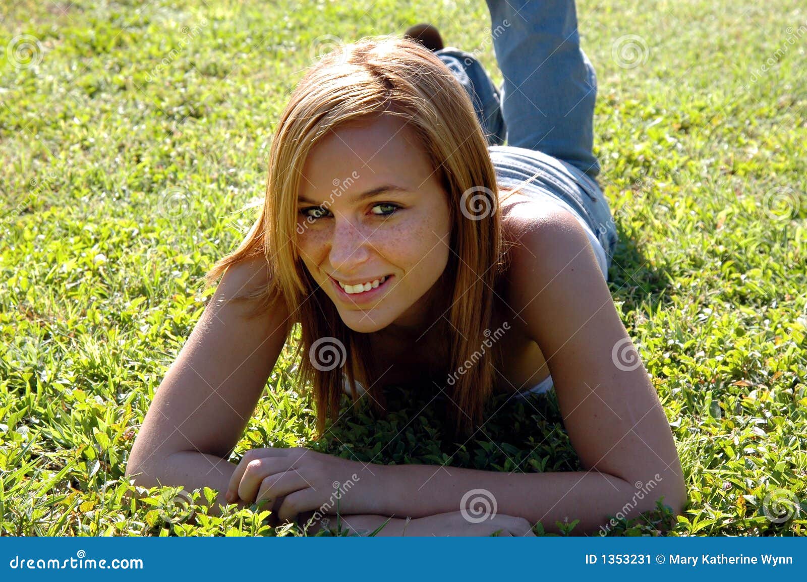 Relaxed teen girl stock image. Image of relaxed, lying - 1353231