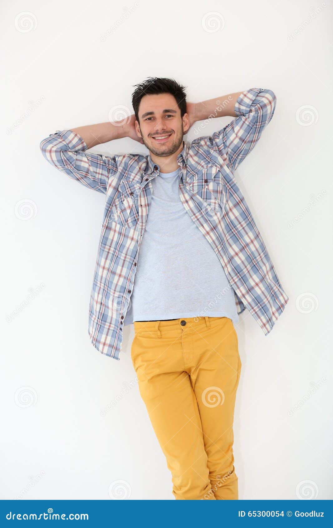 Relaxed Trendy Man Standing Isolated Stock Photo - Image of fashion ...