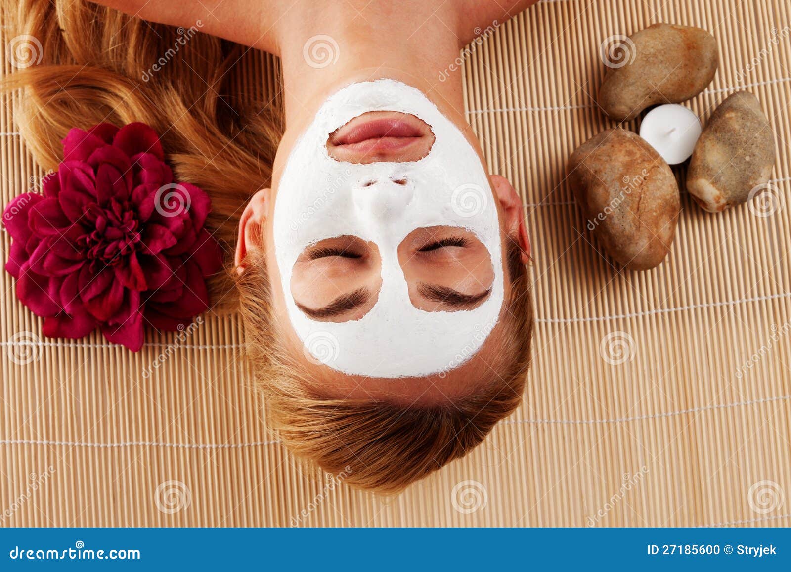 Relaxed Woman with a Face Mask Stock Photo - Image of young, therapy ...