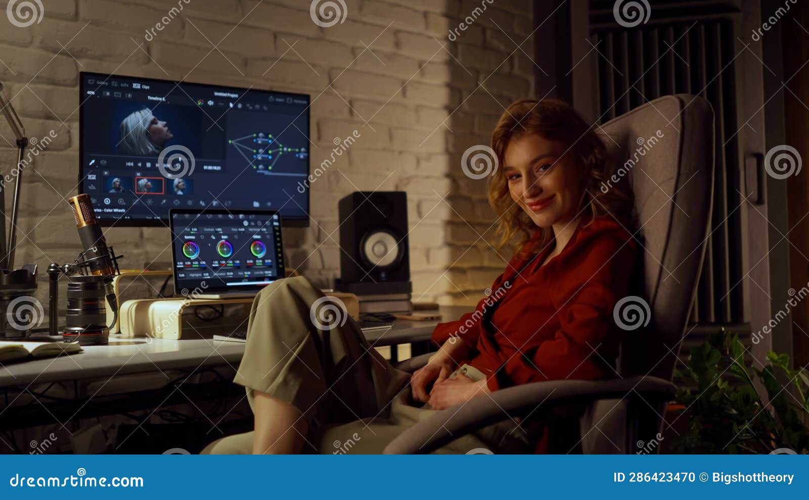 Relaxed Woman Game Developer Working on Design Using Her Personal ...