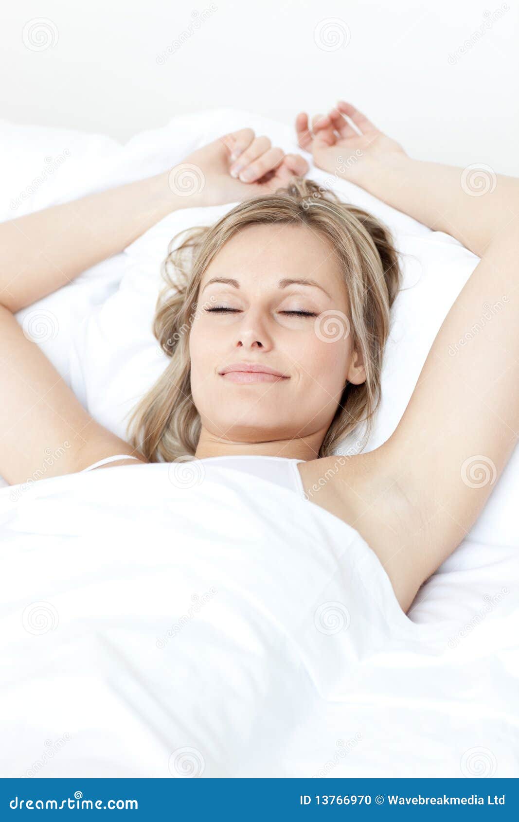 Relaxed Woman Sleeping on a Bed Stock Photo - Image of bedtime, natural ...