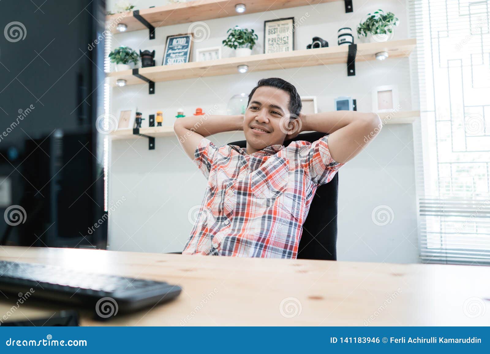 Relaxed Worker Laying on His Chair while Working Stock Photo - Image of ...