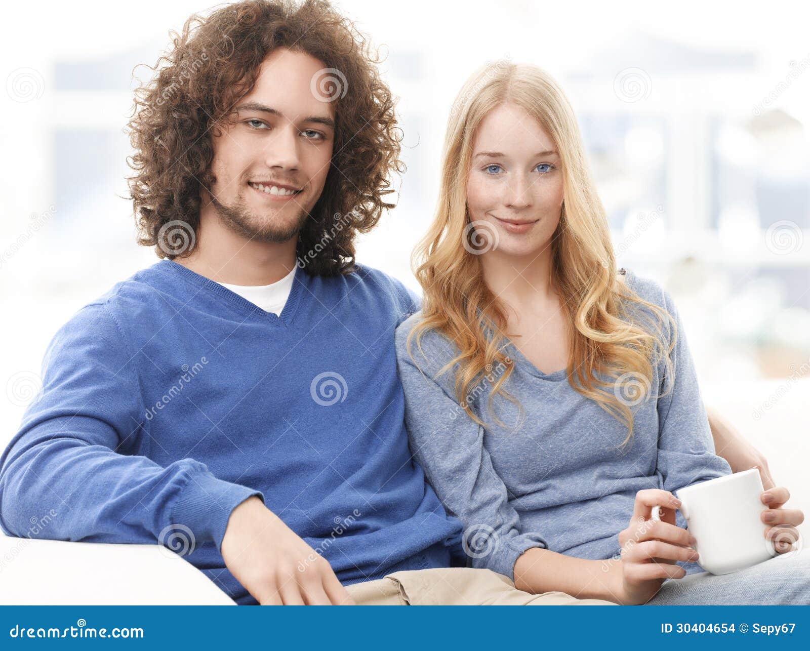 Relaxed Young Couple Spending Time Together Stock Photo - Image of ...