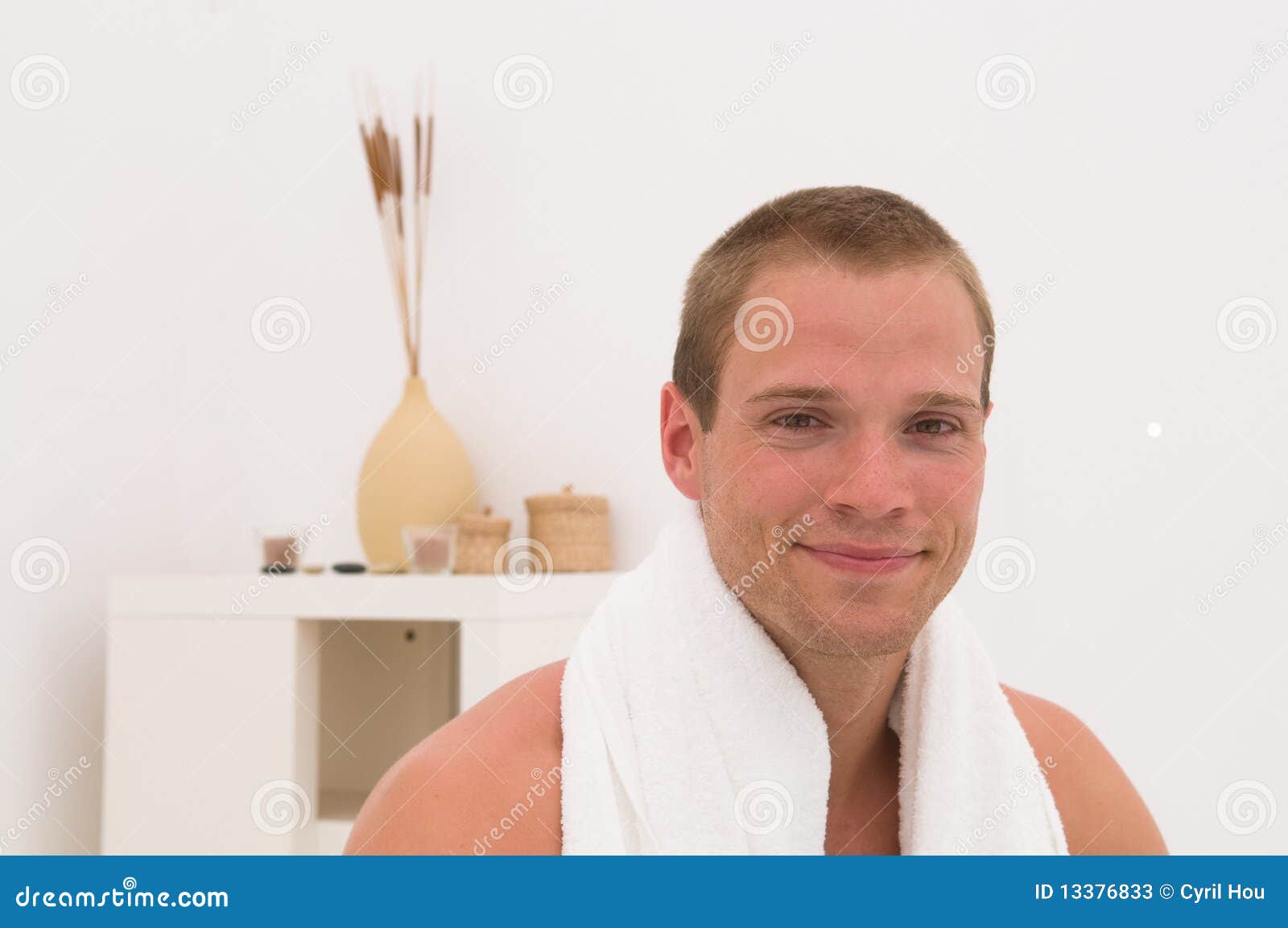 Relaxed Young Man Enjoying a Spa Day Stock Image - Image of smile ...