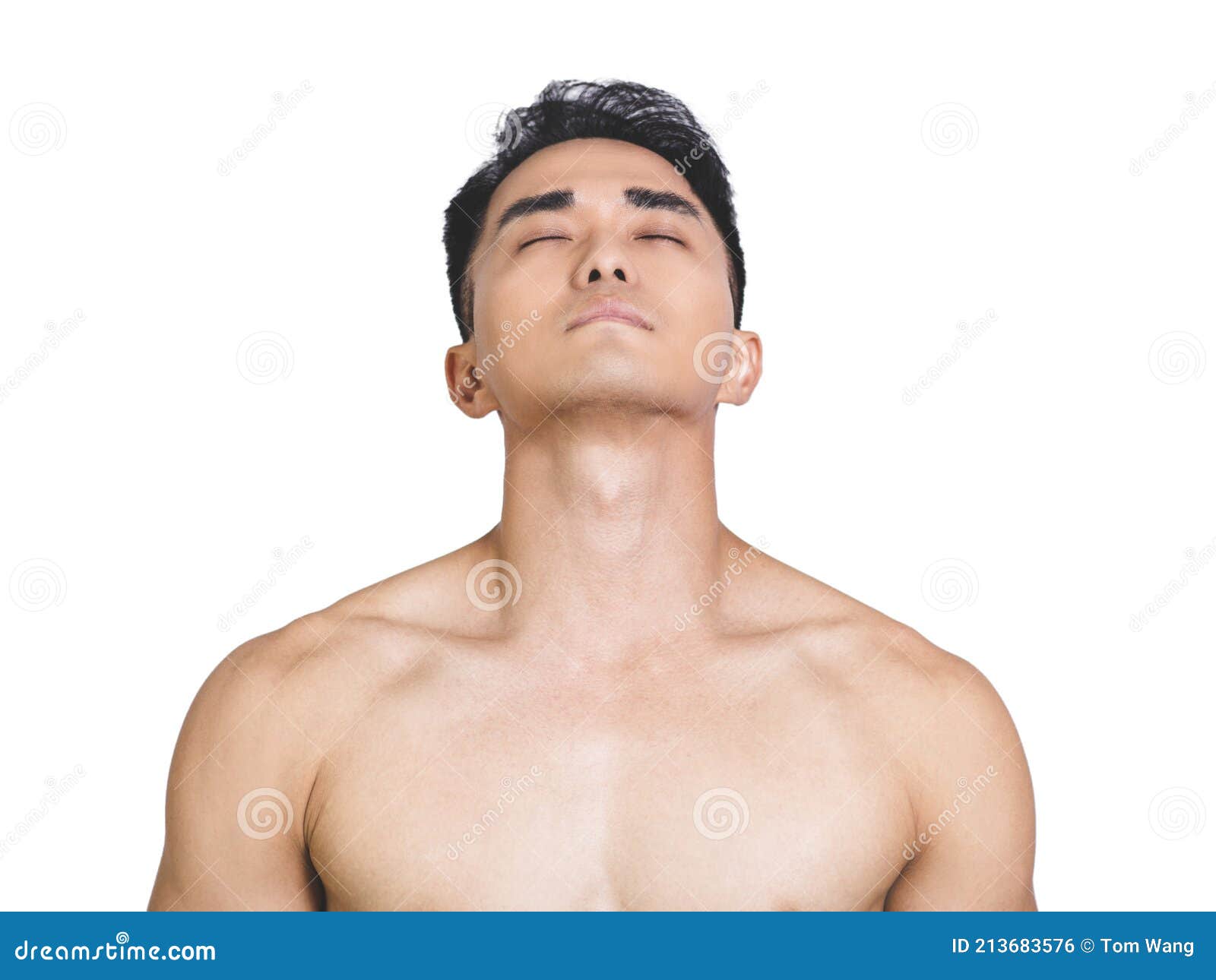 Relaxed Young Man with Neck Isolated on White Stock Photo - Image of ...