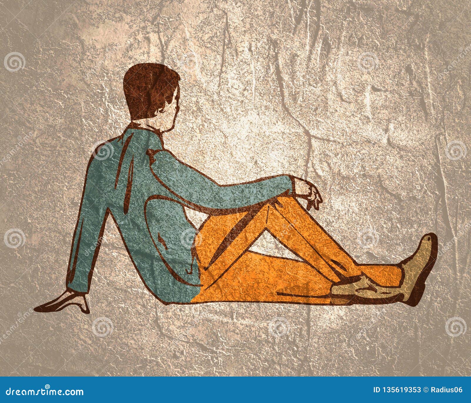 Relaxed young man stock illustration. Illustration of posing - 135619353