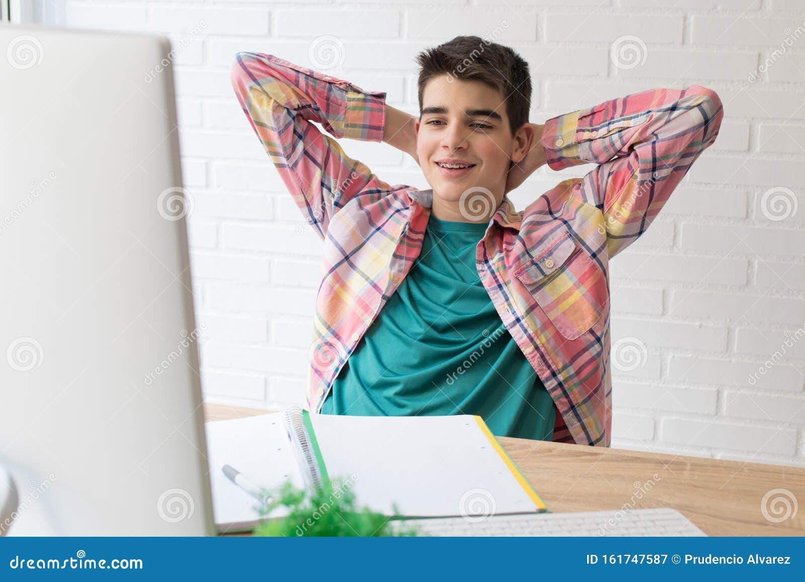Young Man Watching the Computer Stock Image - Image of relaxation ...