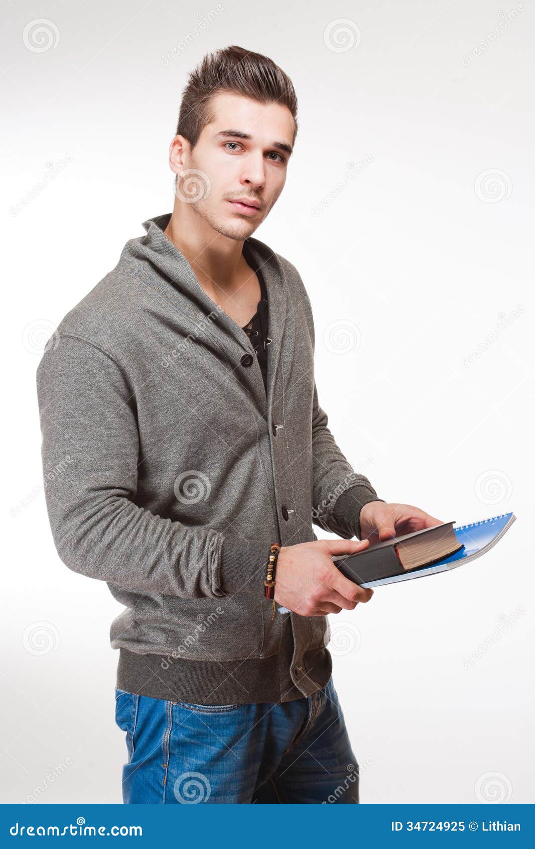 Relaxed young student. stock image. Image of young, happy - 34724925