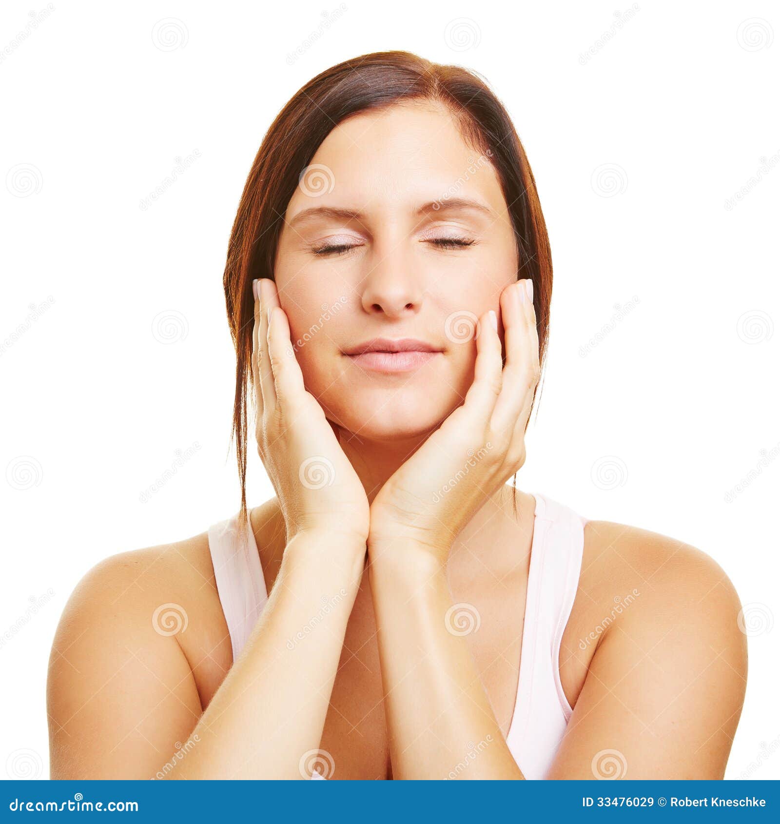 Relaxed Young Woman Using Skin Lotion Royalty Free Stock Images - Image ...