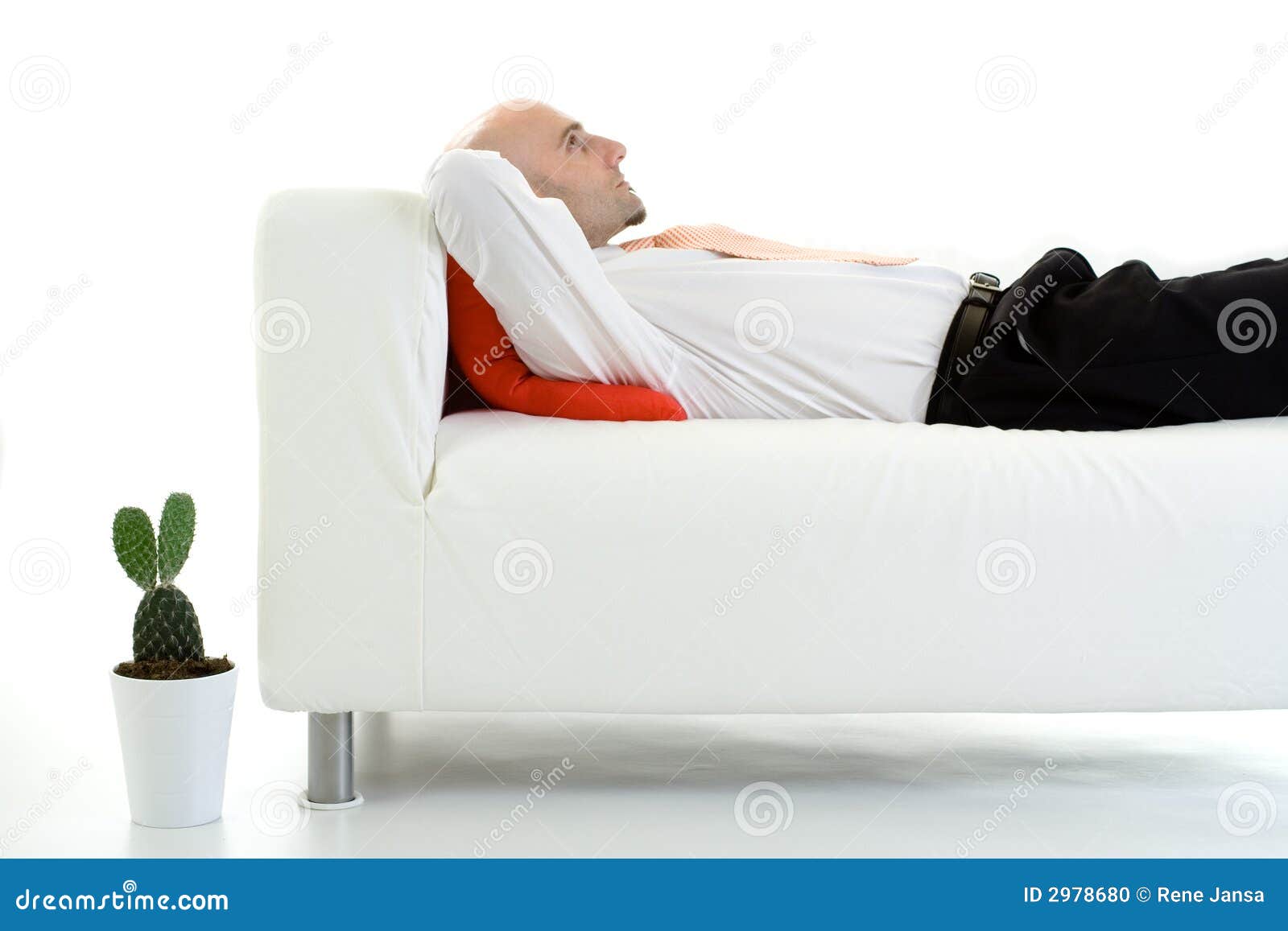 Relaxing stock photo. Image of male, couch, shirt, white - 2978680