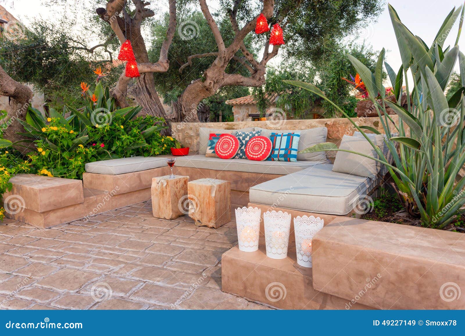 Relaxing area in a garden stock image. Image of objects - 49227149