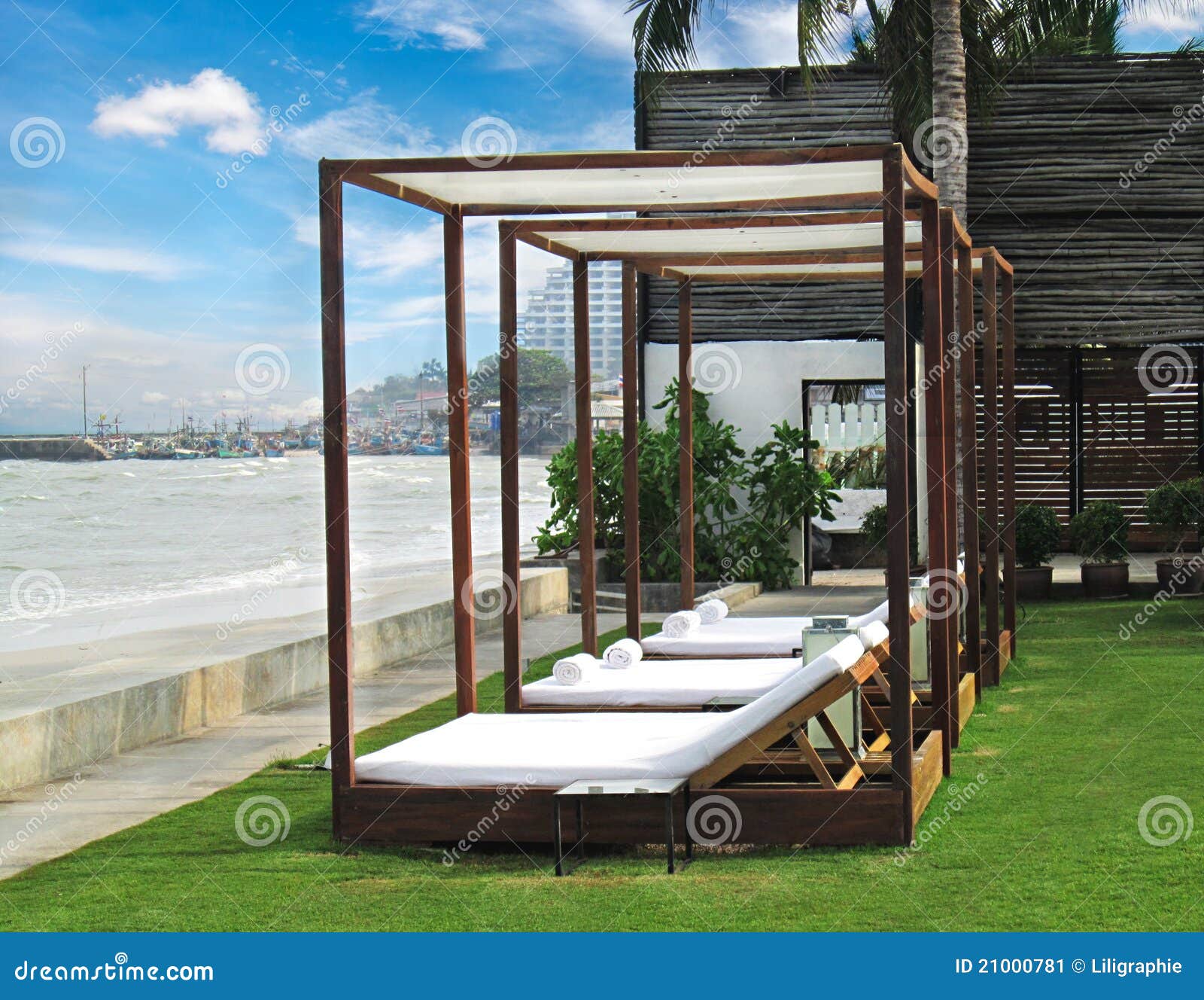 Relaxing Beach Couch. Luxury Resort Stock Image - Image of resort ...