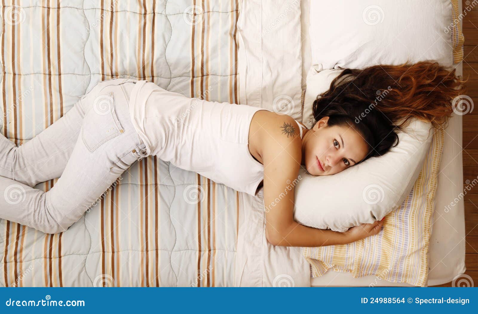 Relaxing on the Bed stock photo. Image of bedding, people - 24988564