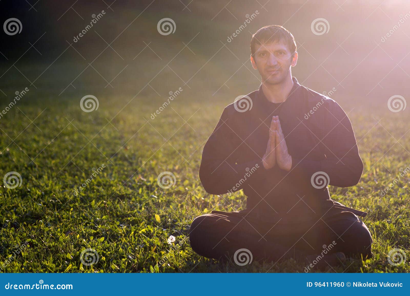 Relaxing black ninja stock photo. Image of scene, tranquil - 96411960