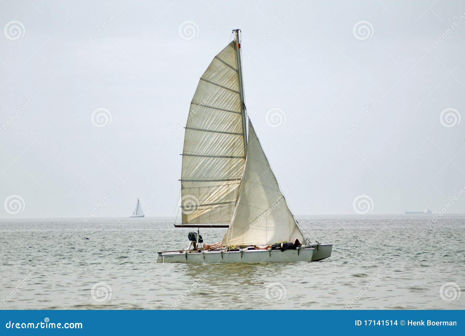 Relaxing on boat with sail stock photo. Image of active - 17141514