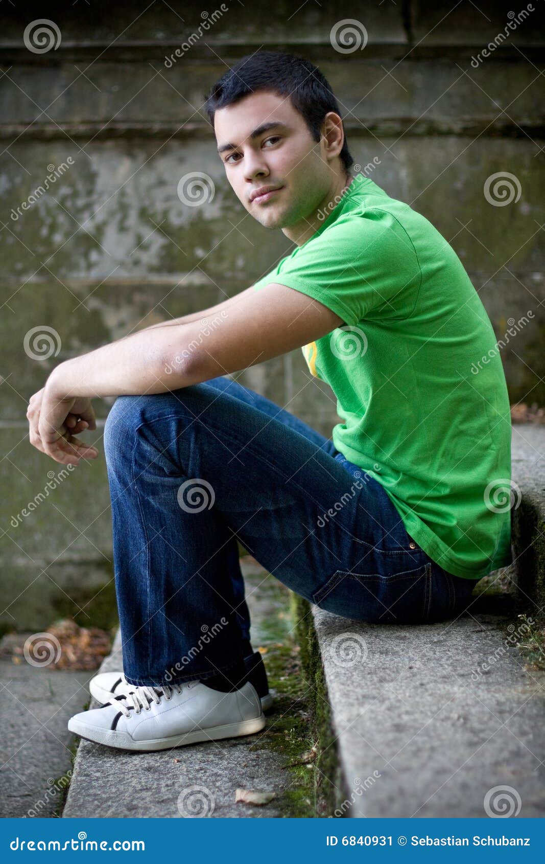 Relaxing boy on the stairs stock image. Image of person - 6840931