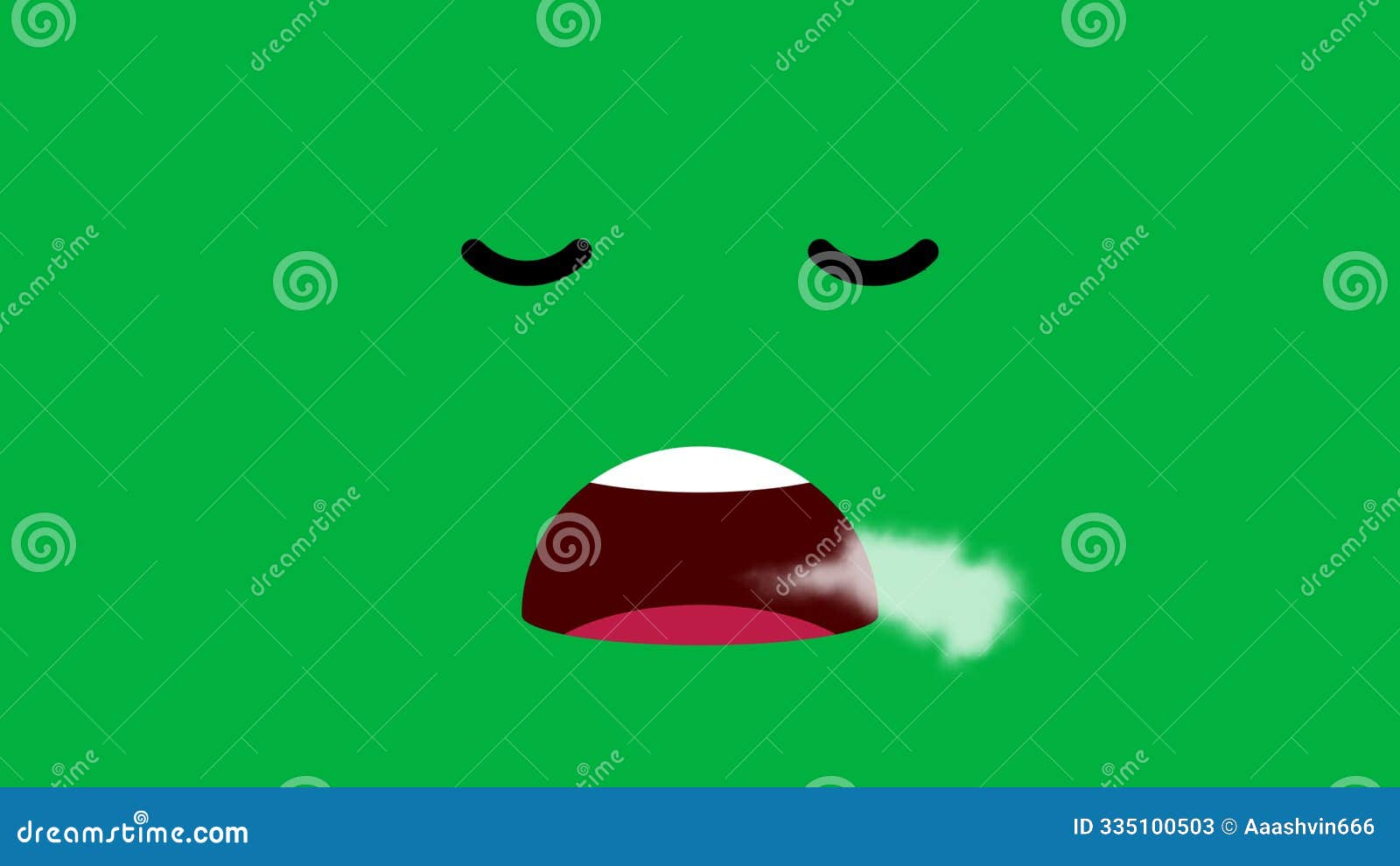 Relaxing and Breathing Facial Expression Green Screen Stock ...