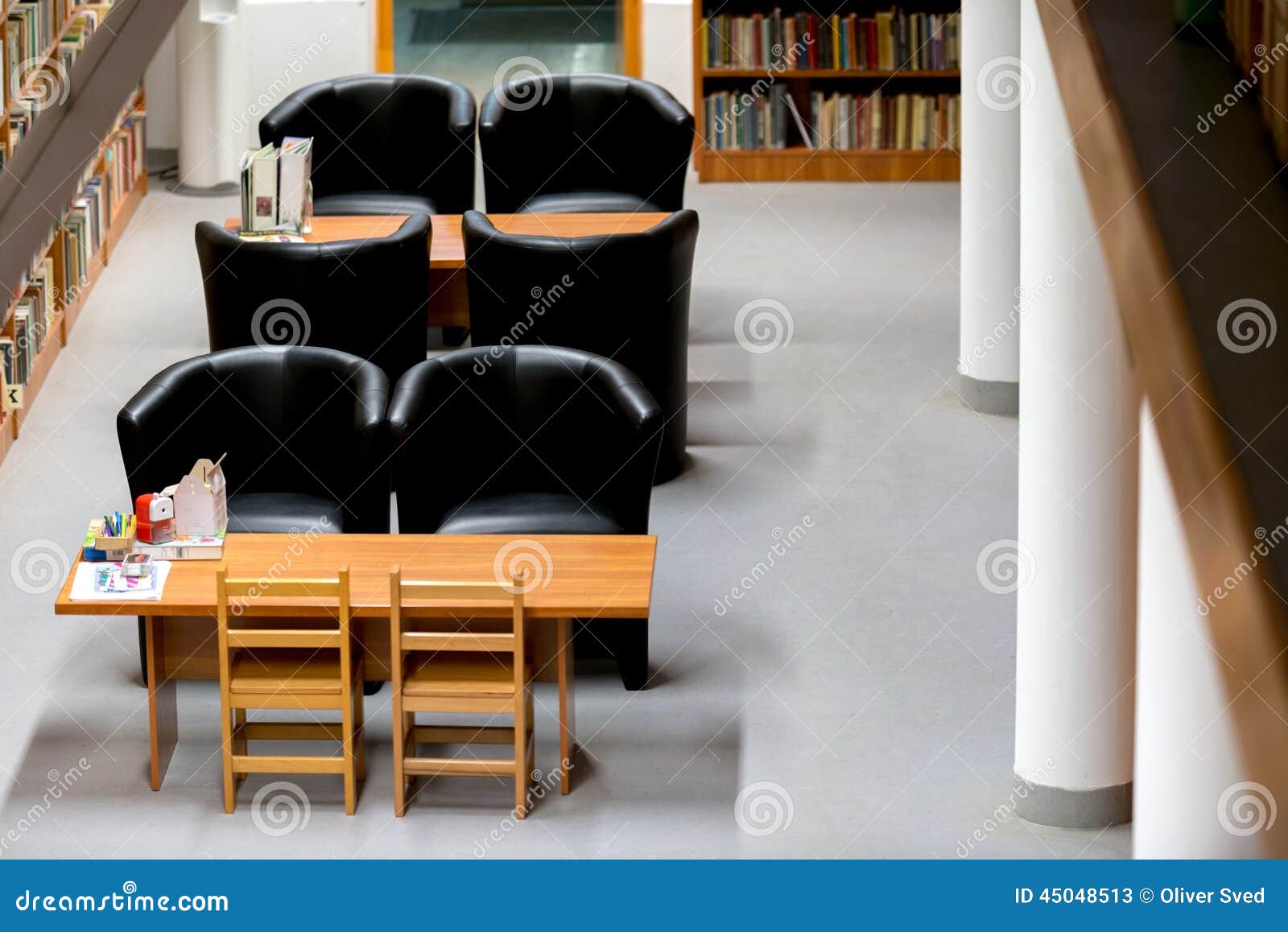 Relaxing Chairs in a Library Stock Image - Image of relax, comfortable ...