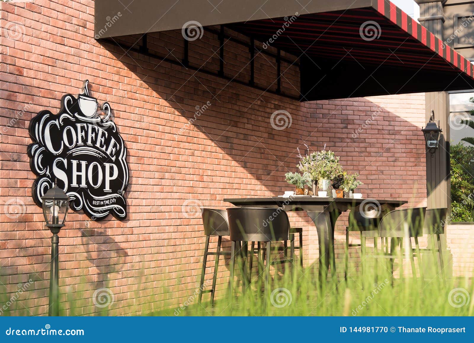 Relaxing Corner of the Coffee Shop Editorial Image - Image of outdoors ...