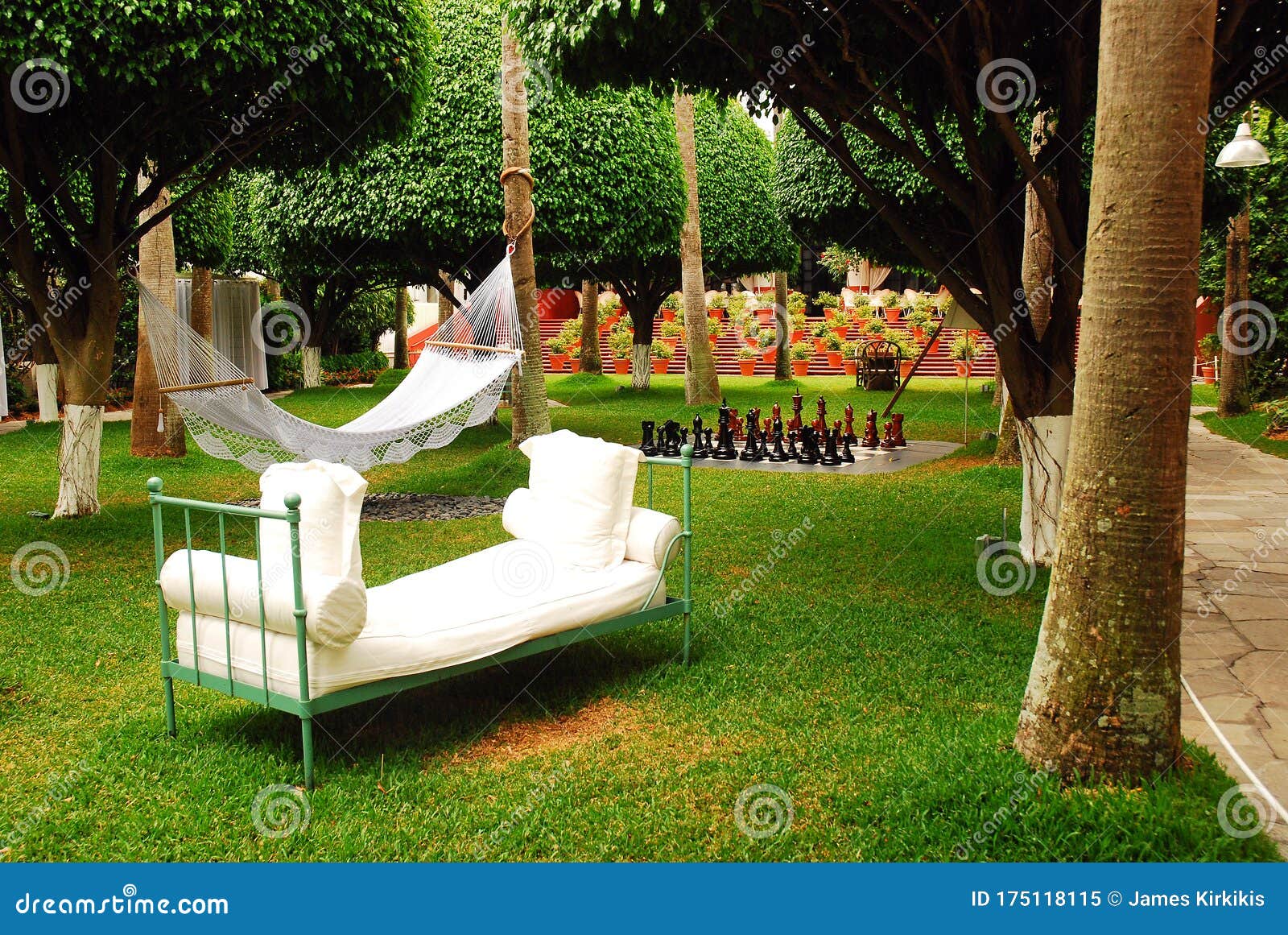 Relaxing Courtyard in Miami Beach Editorial Image - Image of green ...