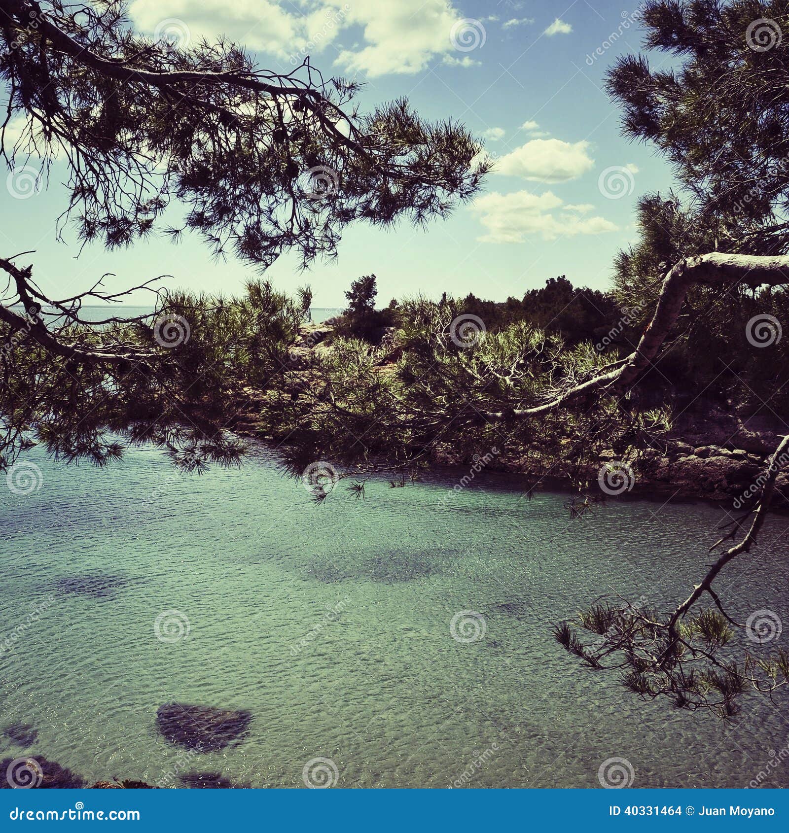 Relaxing Cove, with a Retro Effect Stock Photo - Image of instagram ...