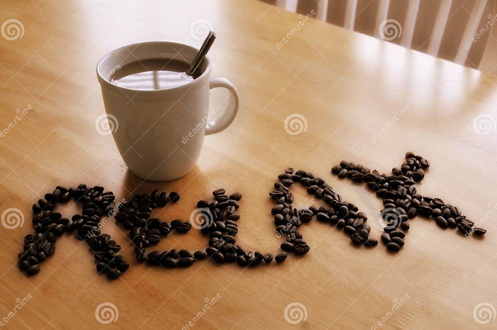 Relaxing cup of coffee stock photo. Image of indoors - 14834458