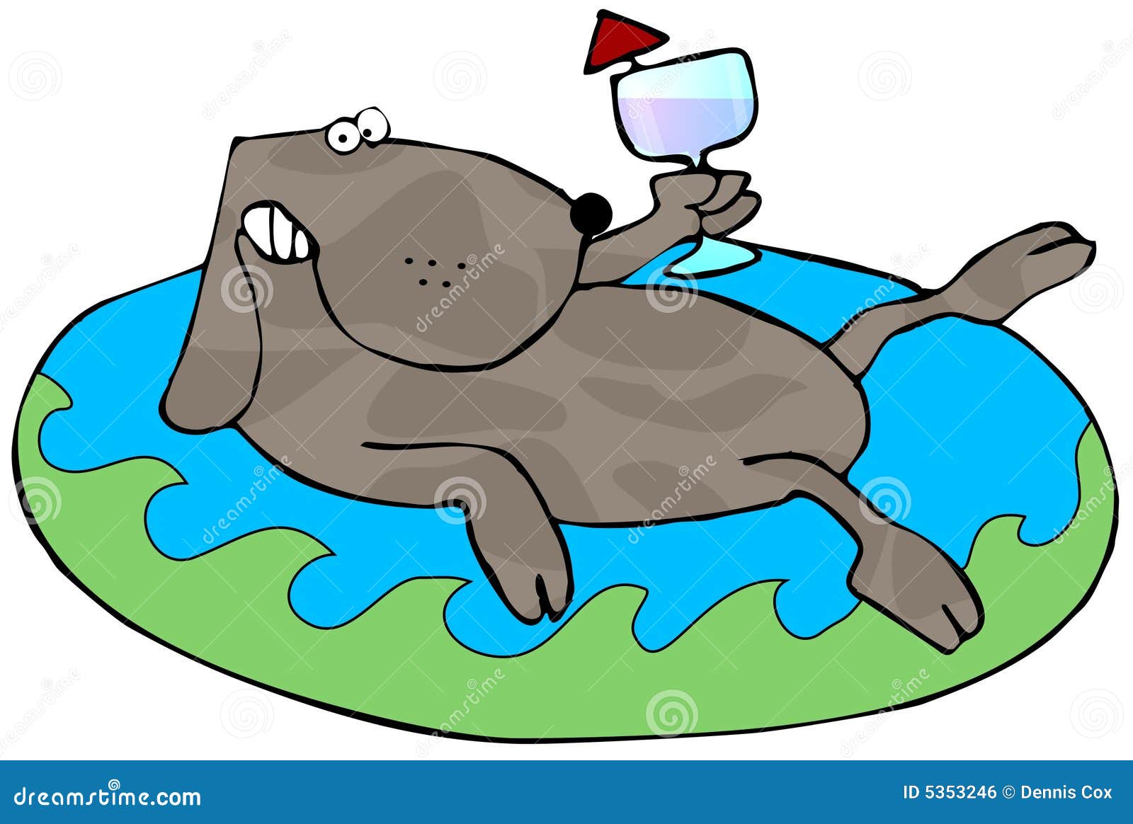 Relaxing Dog stock illustration. Illustration of drink - 5353246