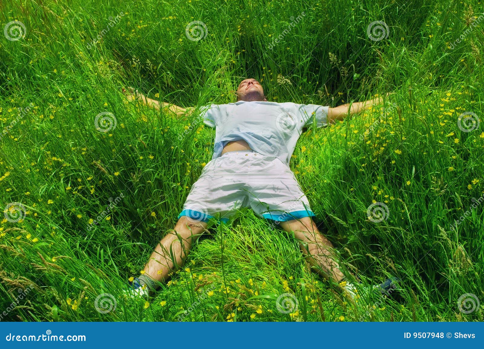 Relaxing in the field stock photo. Image of dreaming, break - 9507948