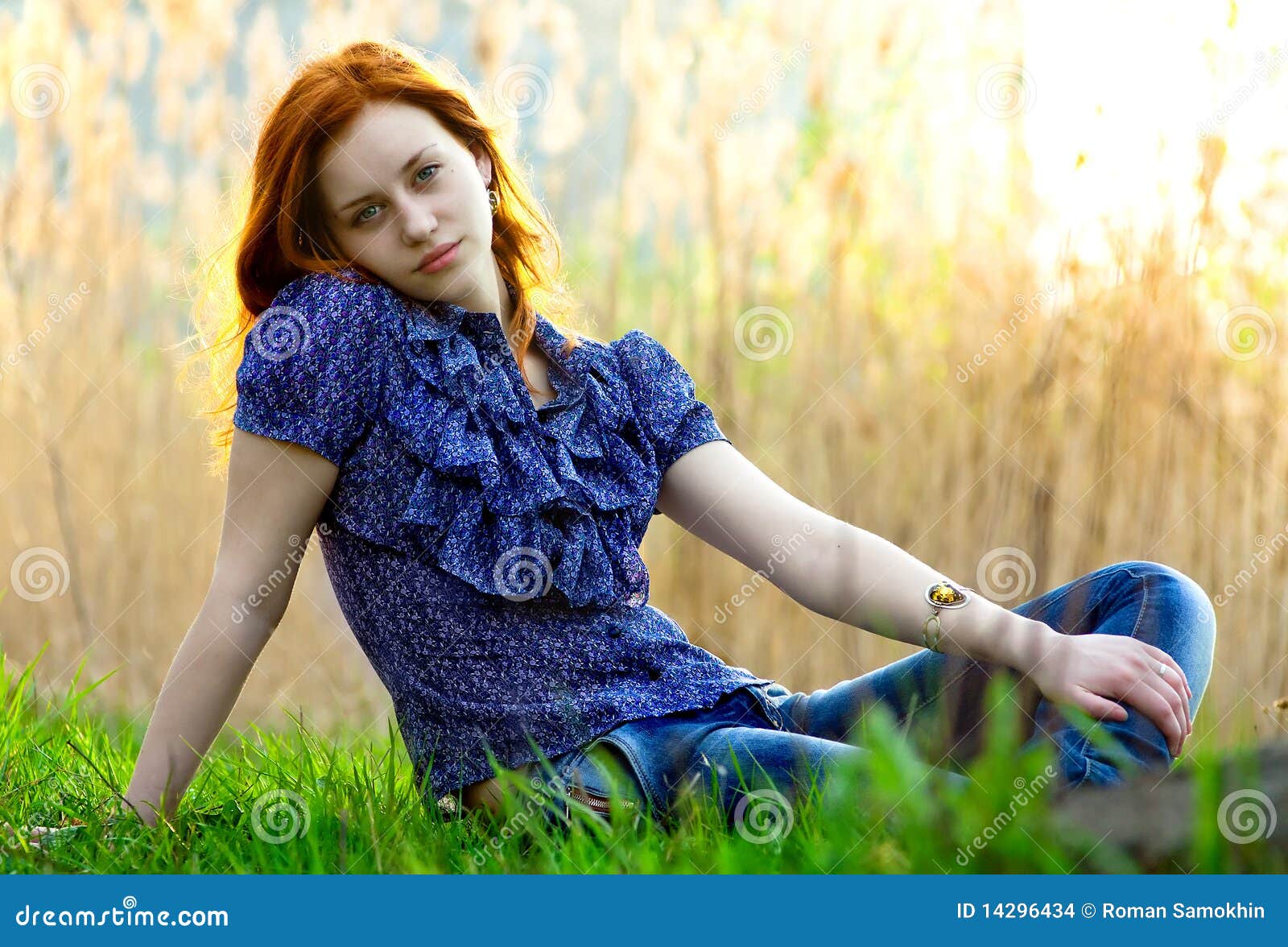 Relaxing girl stock photo. Image of hope, golden, happy - 14296434