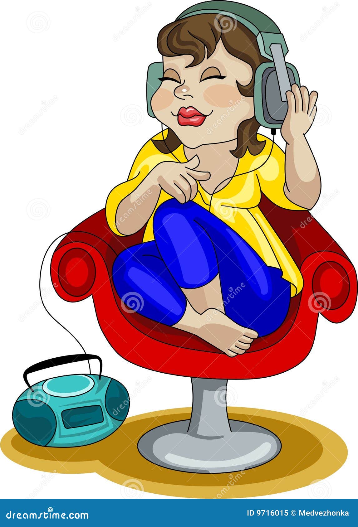 Relaxing Girl stock vector. Illustration of sound, female - 9716015