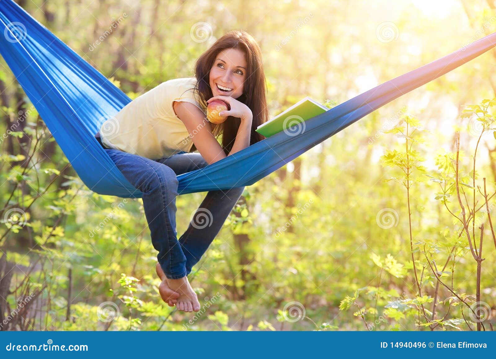 Relaxing in a Hammock stock photo. Image of people, summer - 14940496