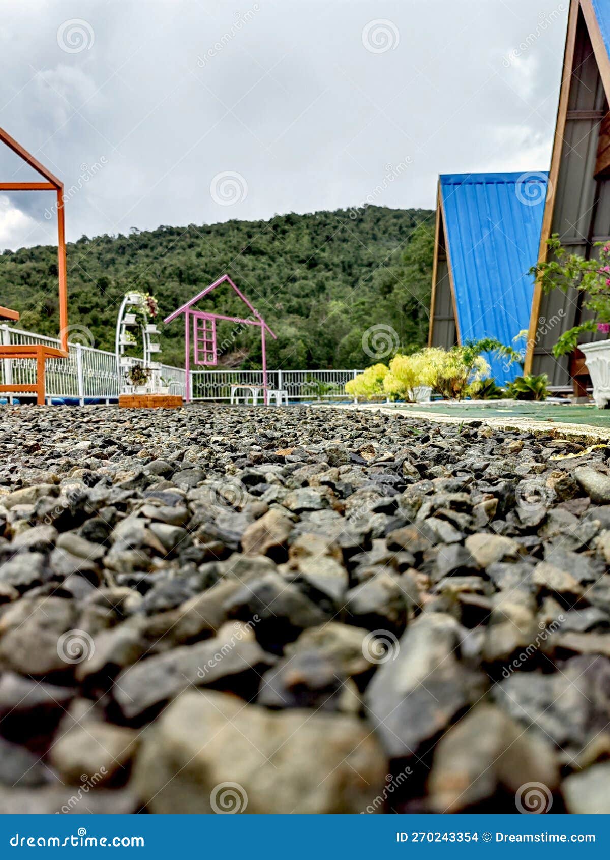 A Relaxing House with Beautiful Natural Scenery Stock Photo - Image of ...