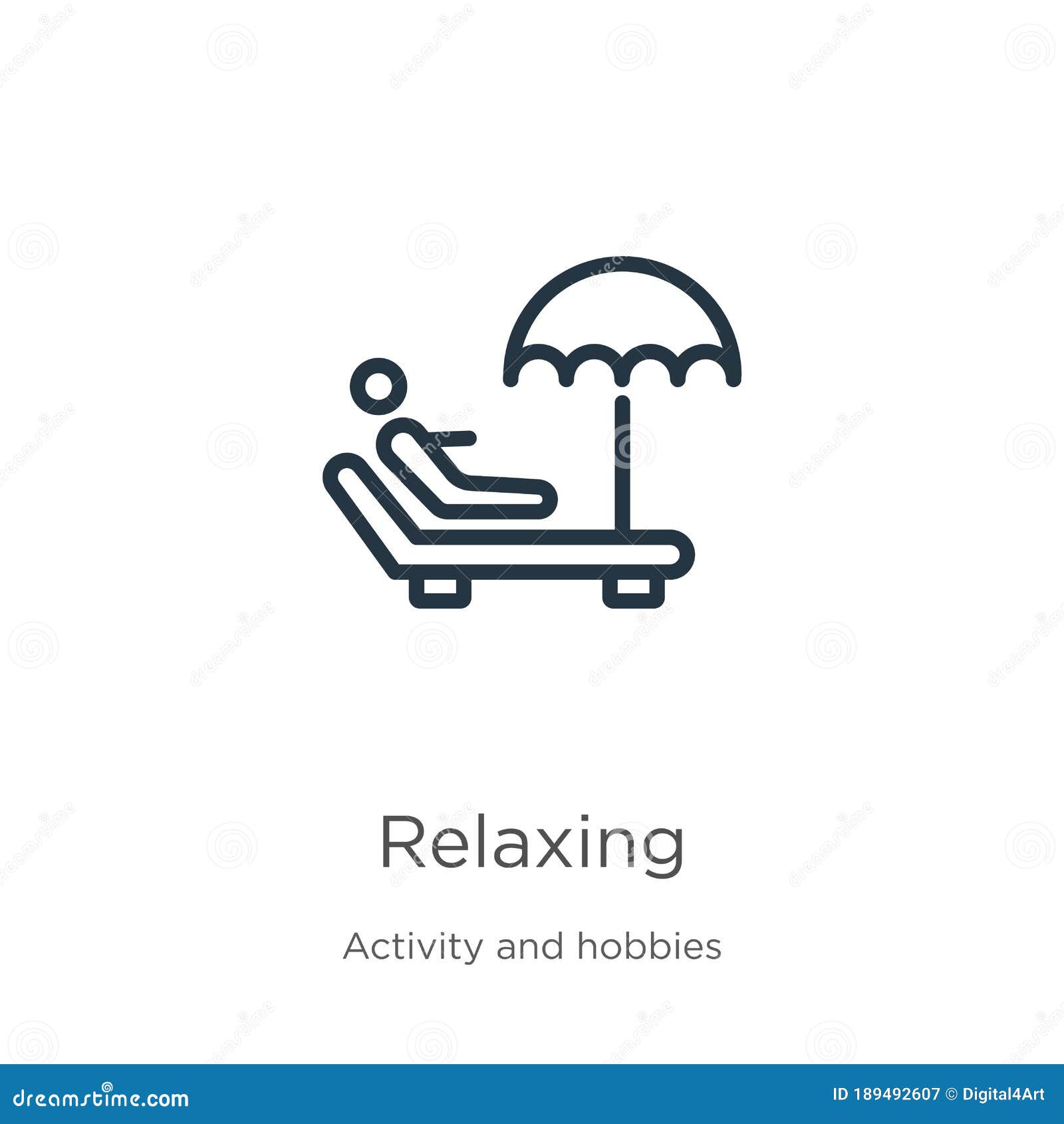 Relaxing Icon. Thin Linear Relaxing Outline Icon Isolated on White ...