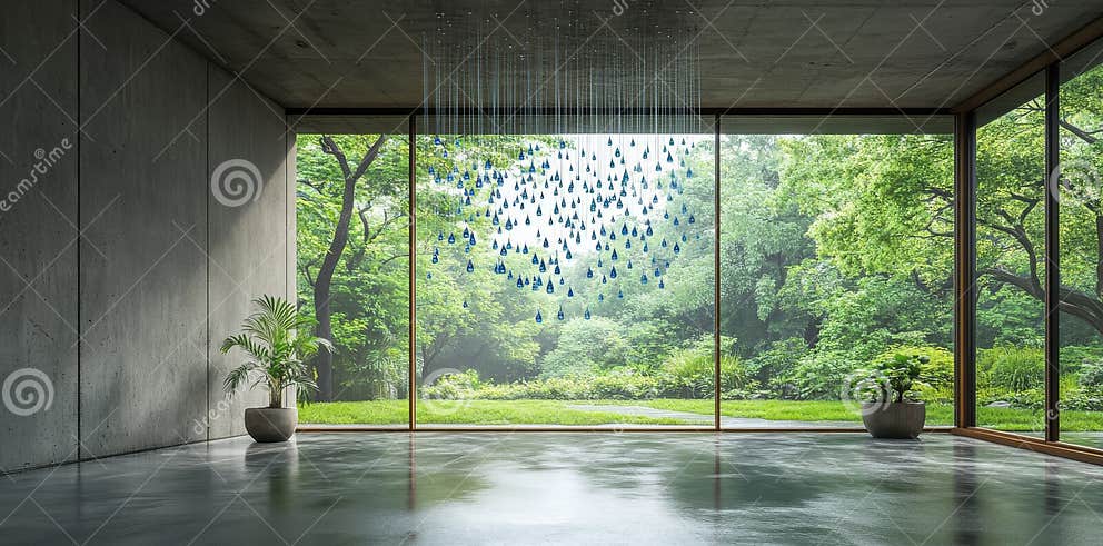 Relaxing Interior Design Enhanced by Raindrop Decor and Vibrant ...