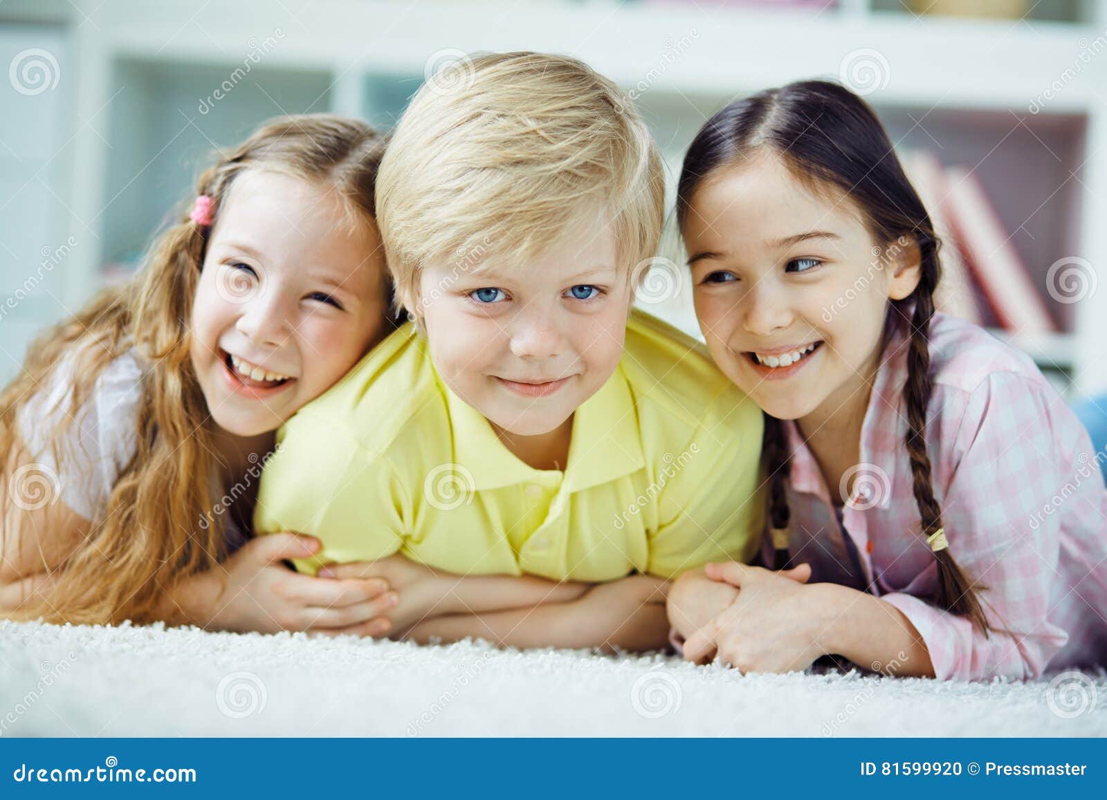Relaxing kids stock photo. Image of lying, carefree, laughing - 81599920