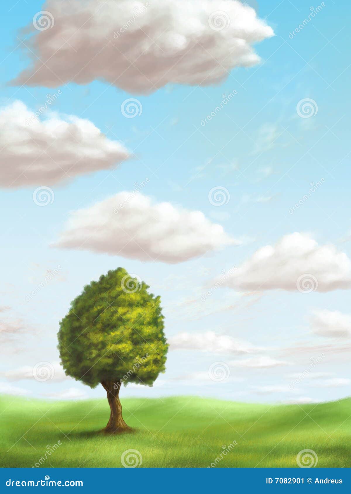 Relaxing landscape stock illustration. Illustration of meadow - 7082901