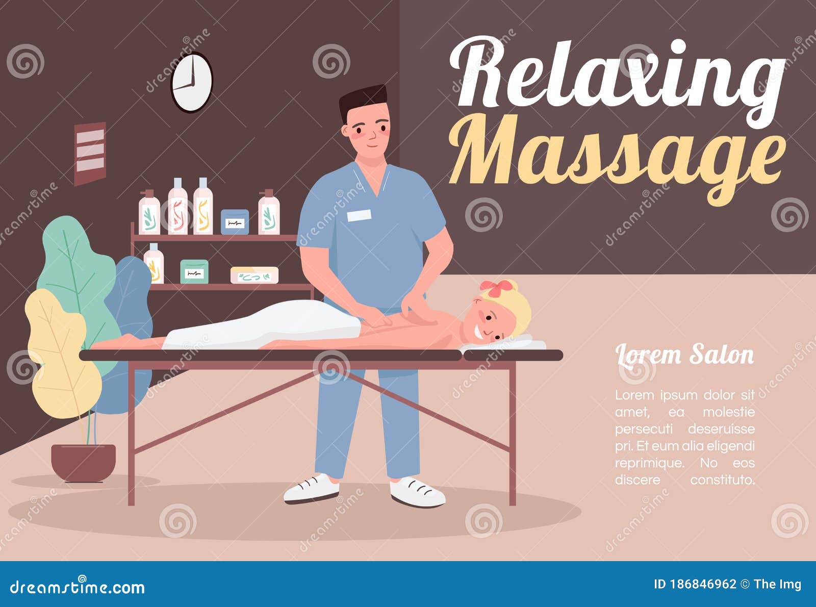 Relaxing Massage Banner Flat Vector Template Stock Vector Illustration Of Poster Header