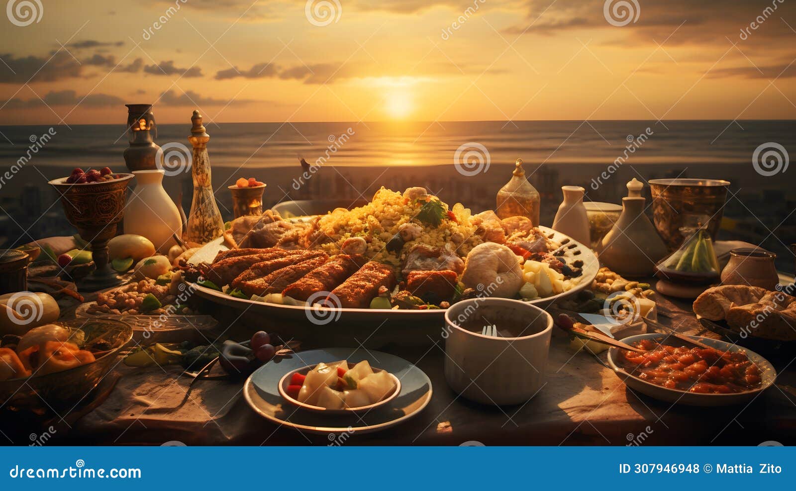 Relaxing Moment at the Beach Stock Photo - Image of moussaka, arabs ...