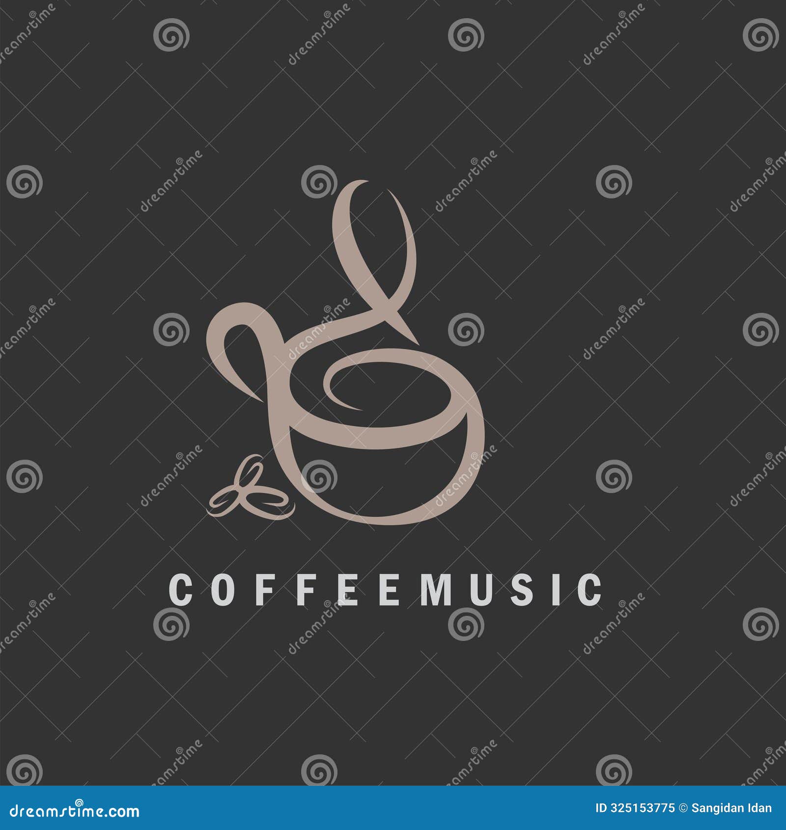 Relaxing Music with Morning Coffee Logo Icon Stock Illustration ...