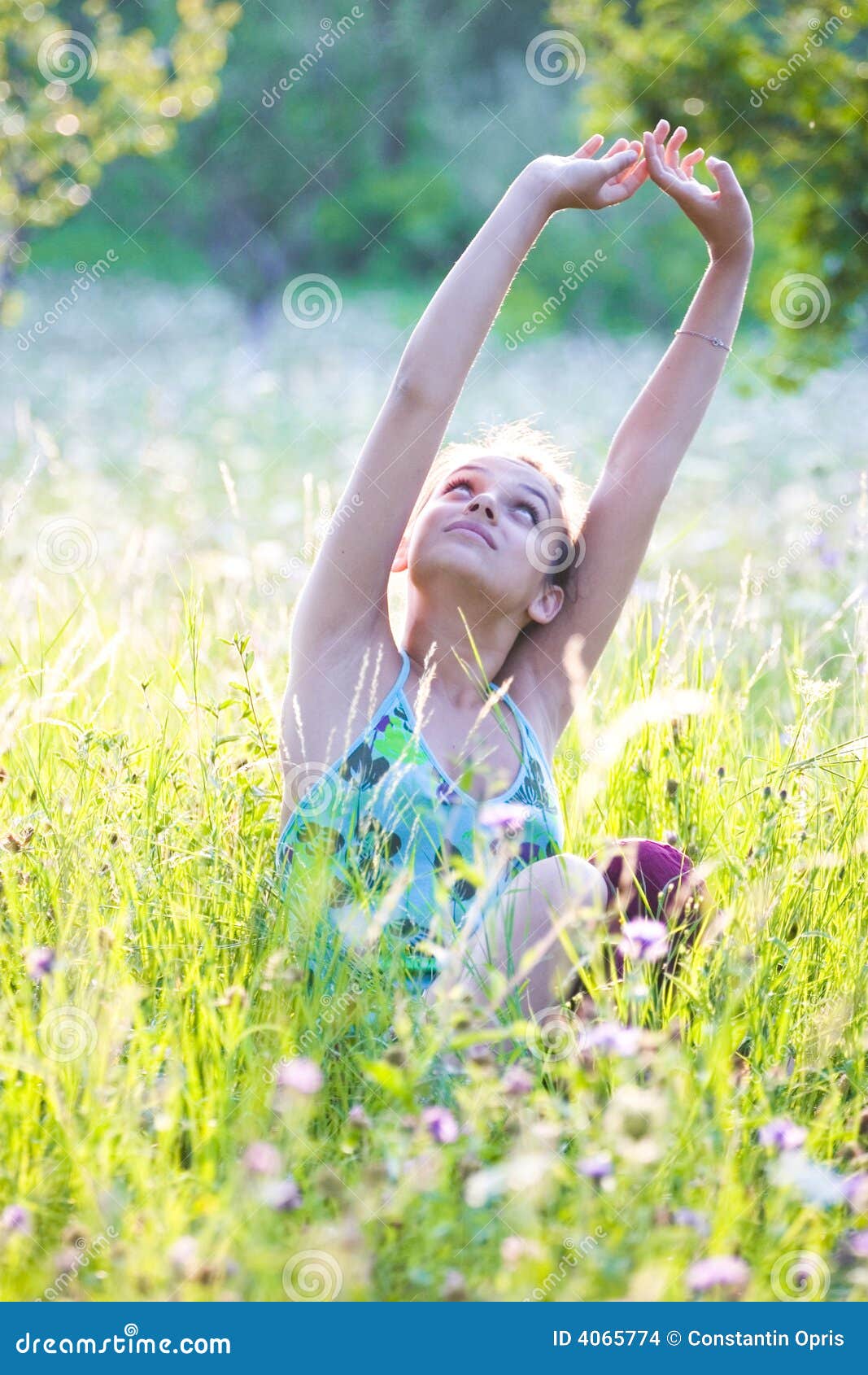 Relaxing outdoors stock photo. Image of garden, feminine - 4065774