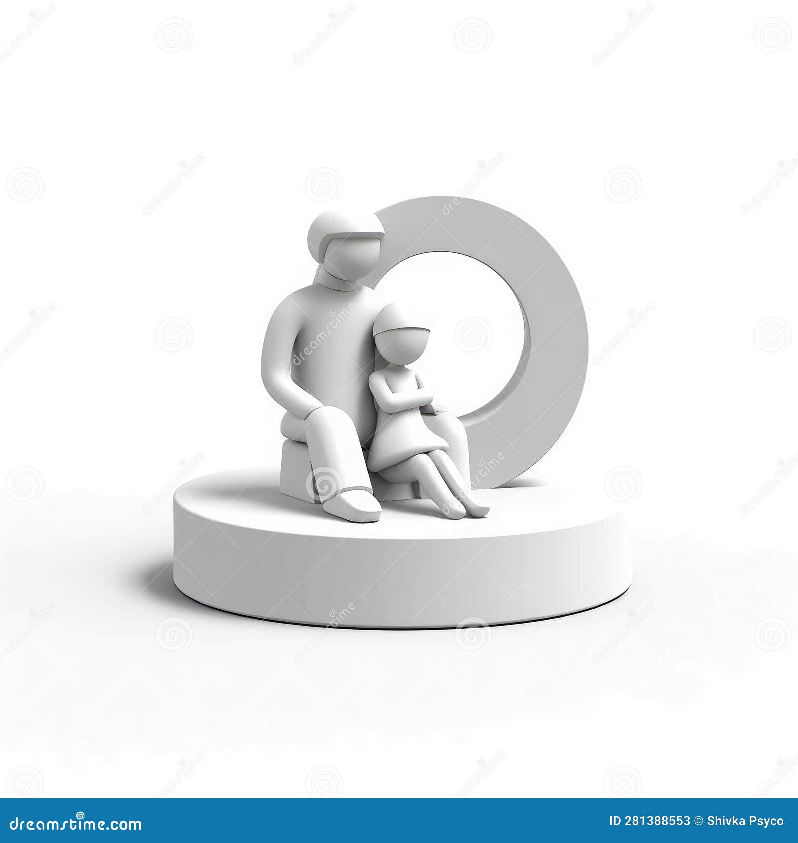 Relaxing Parents 3d Figure on White Background Generative AI Stock ...
