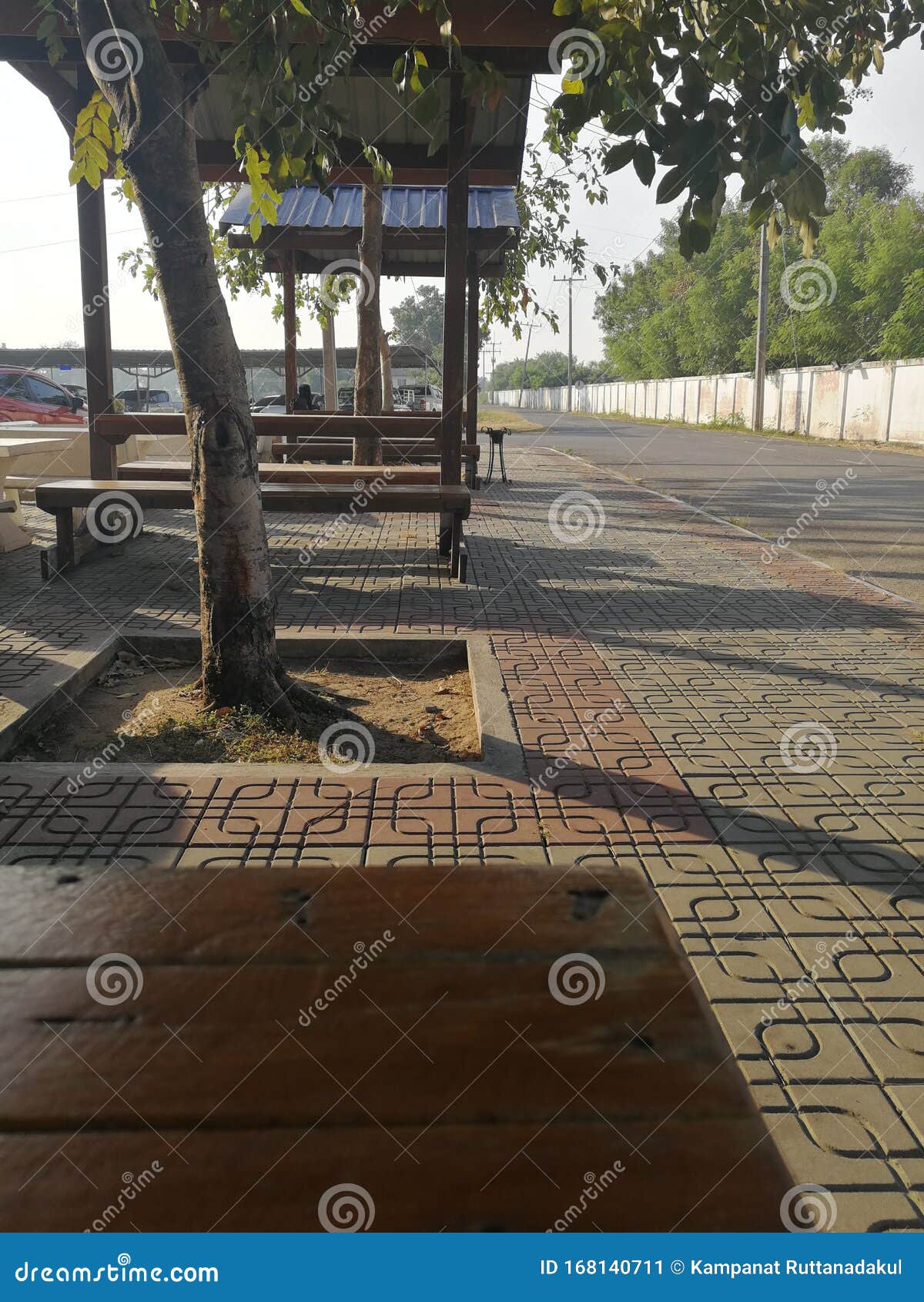 Relaxing Pavilion at the School Area Under the Outdoor Tree Stock Image ...