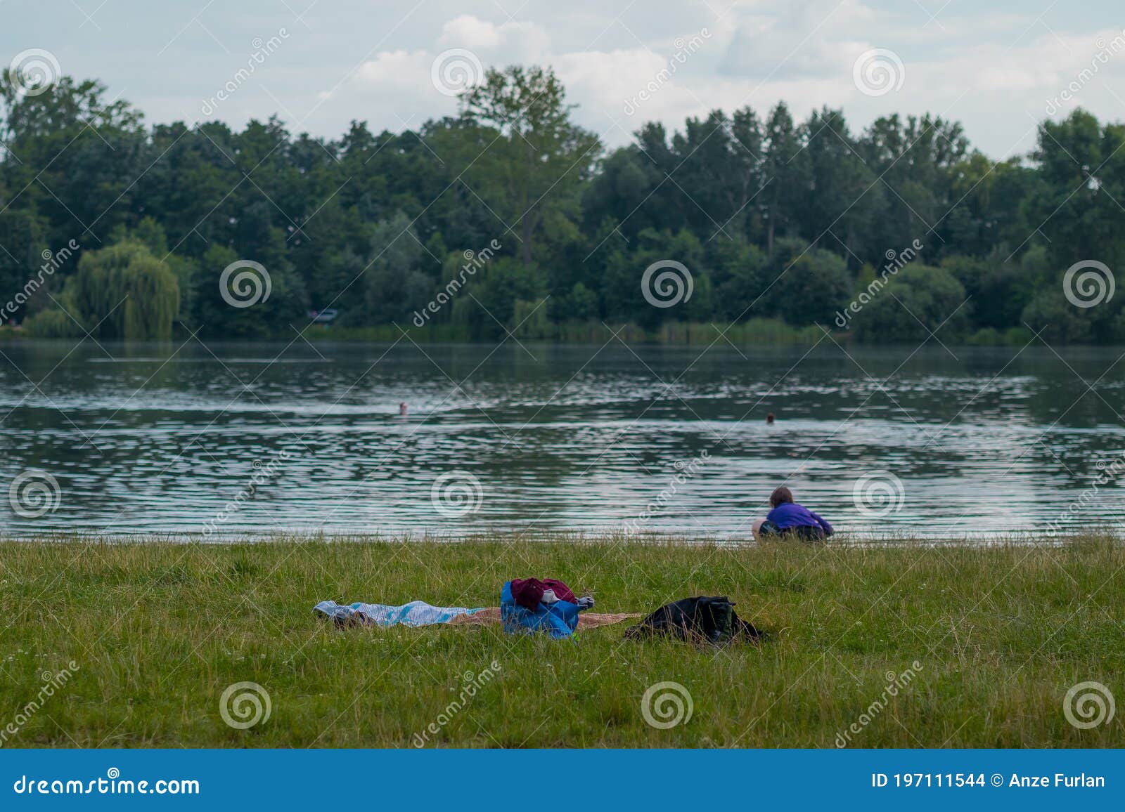Relaxing on Podebrady Lake in Olomouc on a Hot Summer Day Stock Photo ...